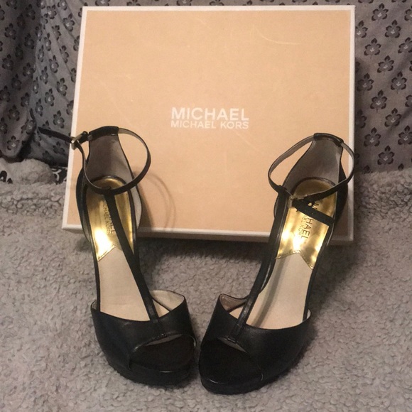 MICHAEL Michael Kors | Shoes | Brenna T Strap Mk Heels | Poshmark